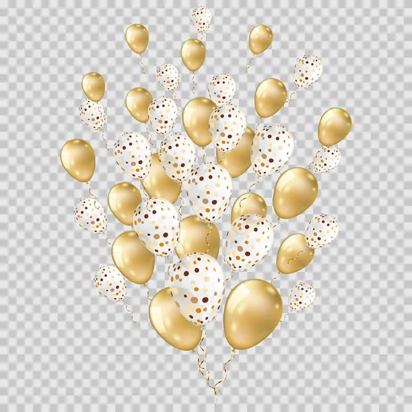Realistic golden balloons frame with transparent background. Stock ... Realistic golden balloons frame with transparent background. Stock ...