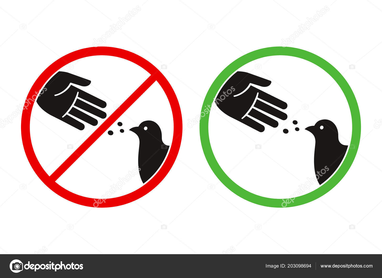 Feed Birds Warning Sign Stylized Vector Pigeon Silhouette Hand Symbol ... Feed Birds Warning Sign Stylized Vector Pigeon Silhouette Hand Symbol ...