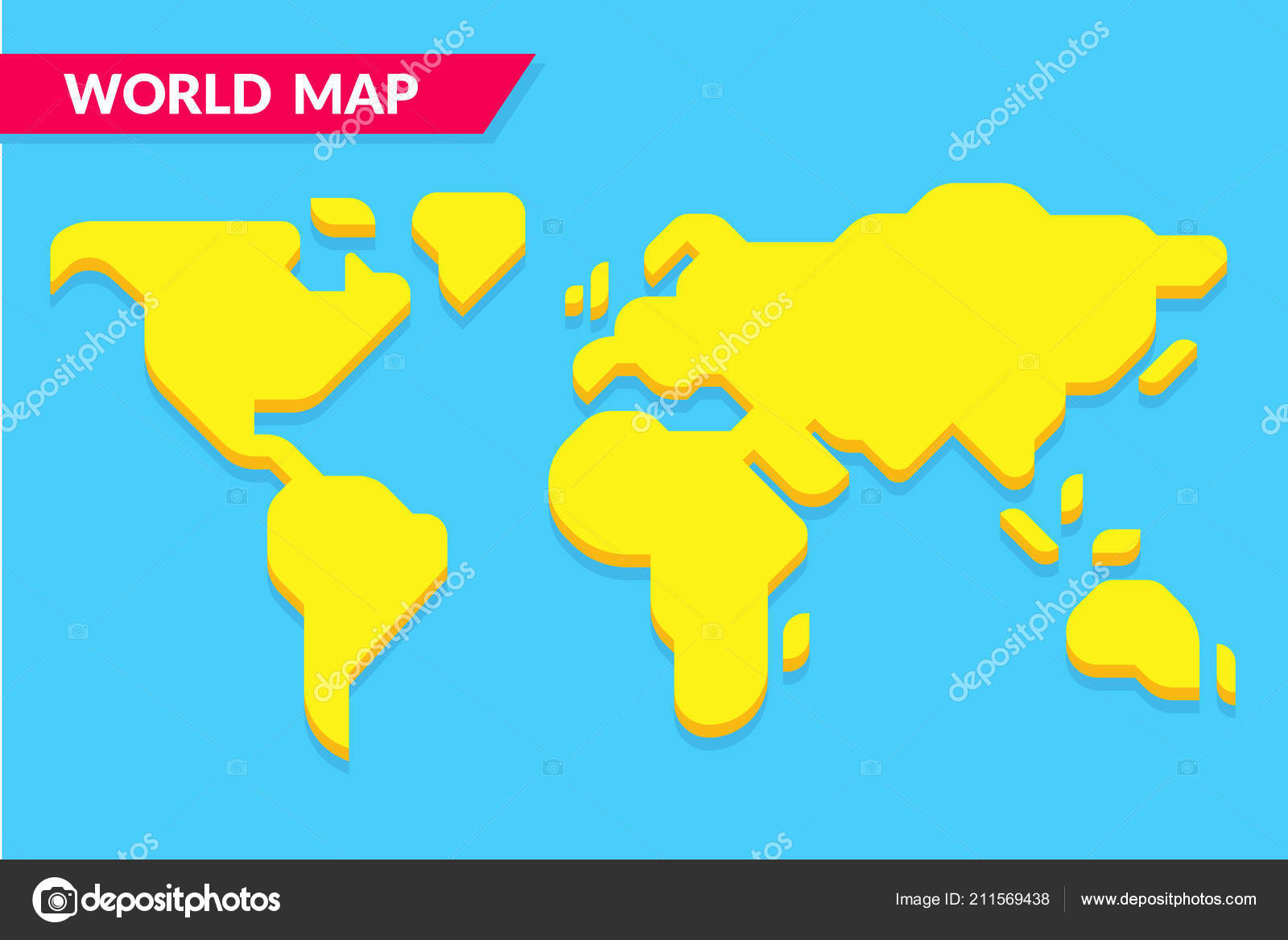 World Map Cartoon Style