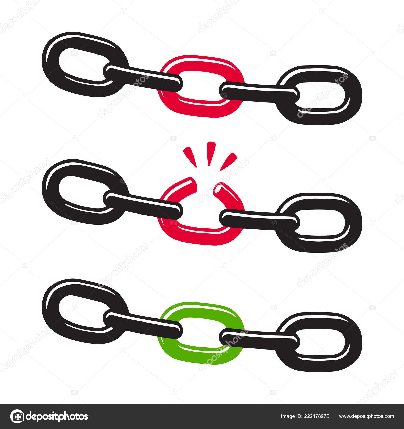 Clipart: link | Chain Weak Strong Link Security Strength Concept Vector ...