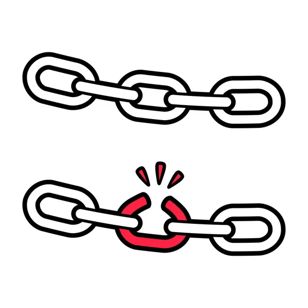 Clipart Link Chain Weak Strong Link Security Strength Concept Vector
