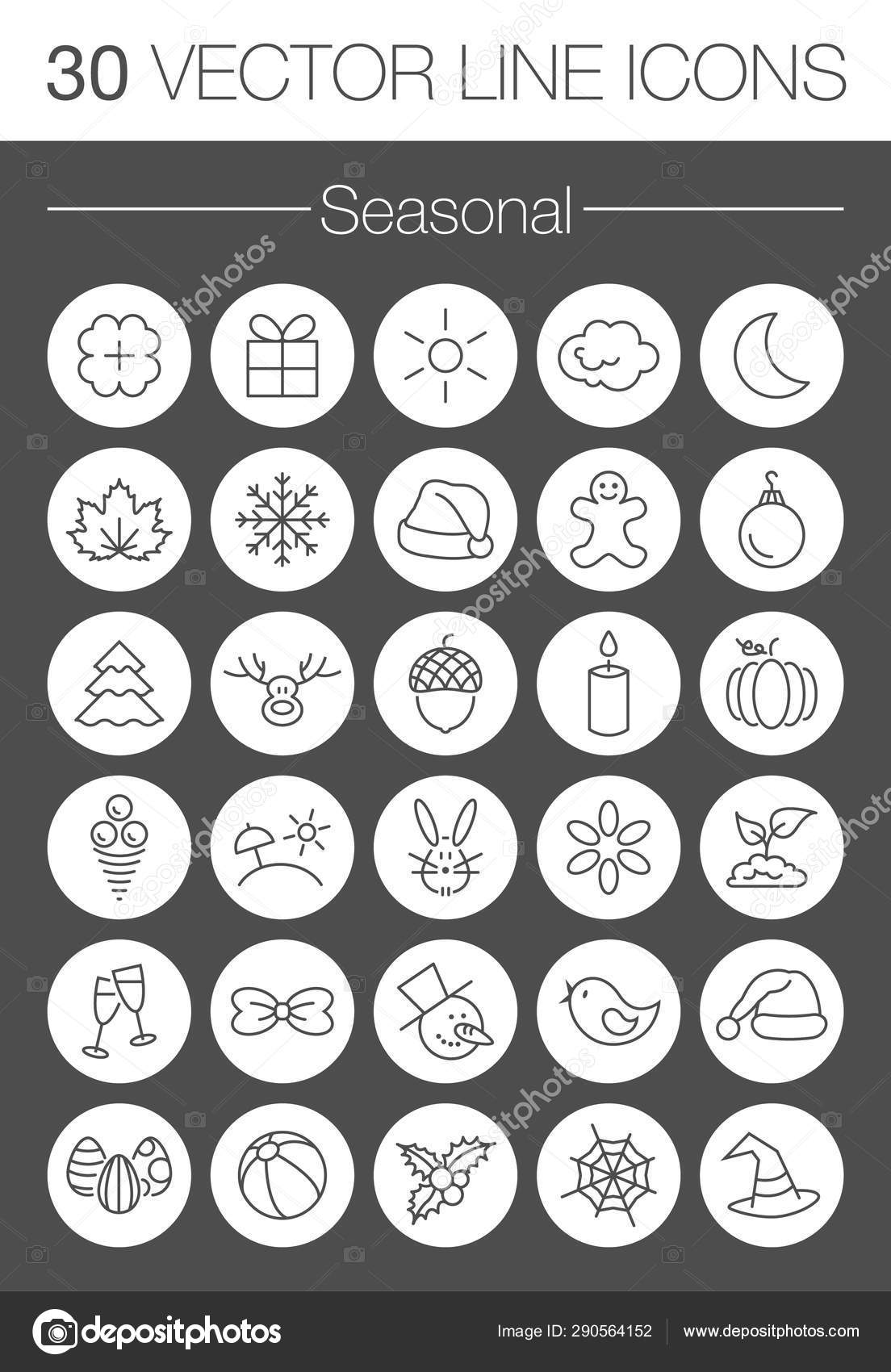 Seasonal Icons Simply Vector Illustration Stock Vector by ©pixelliebe ...