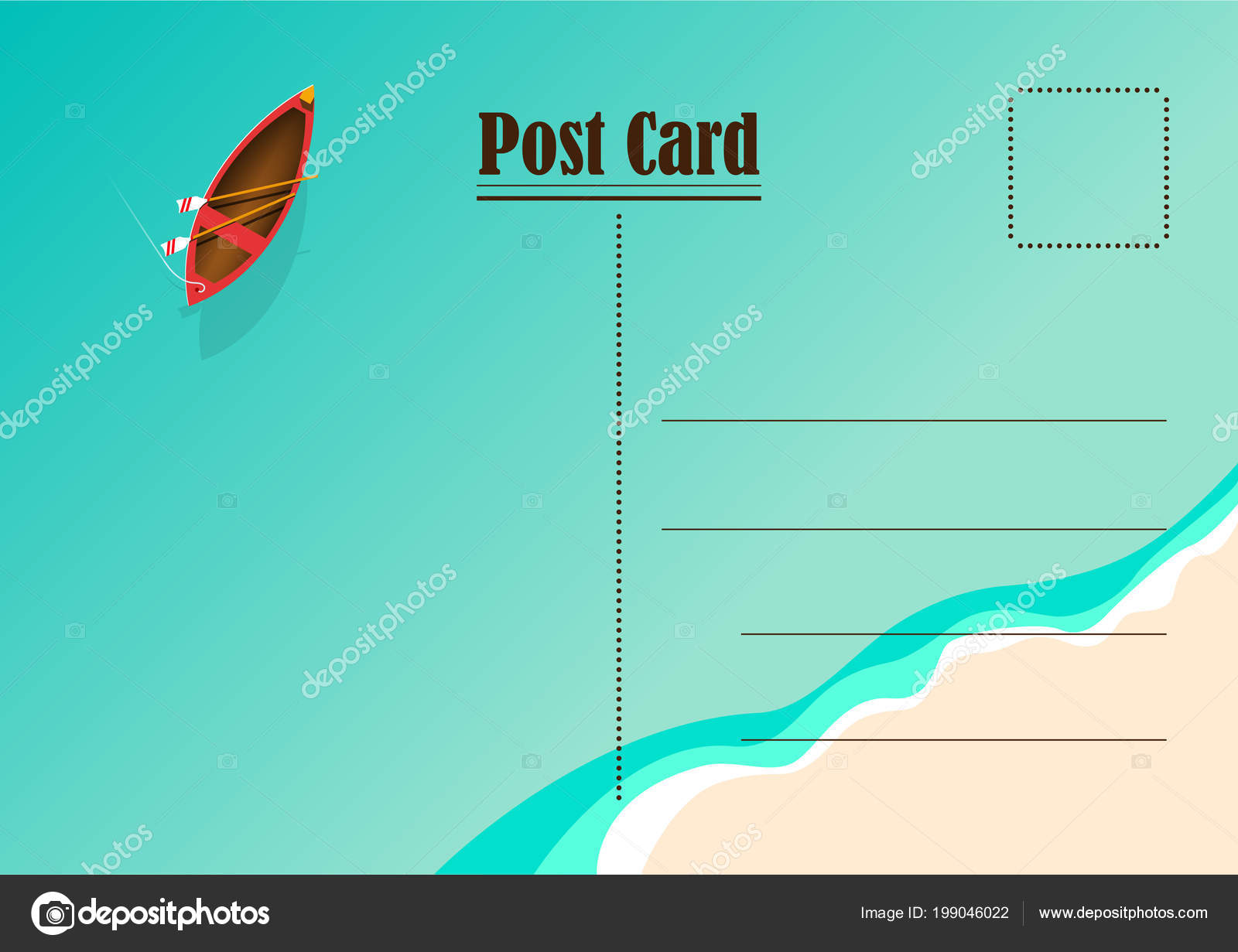 Summer Postcard Ocean Sunny Beach View Stock Vector Image by ©LuckyTD ...