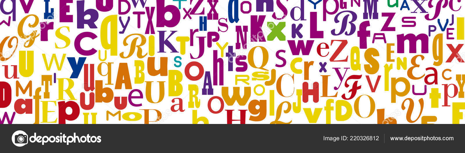 Banner Abstract Confuse Colorful Alphabet Vector Background Stock ...