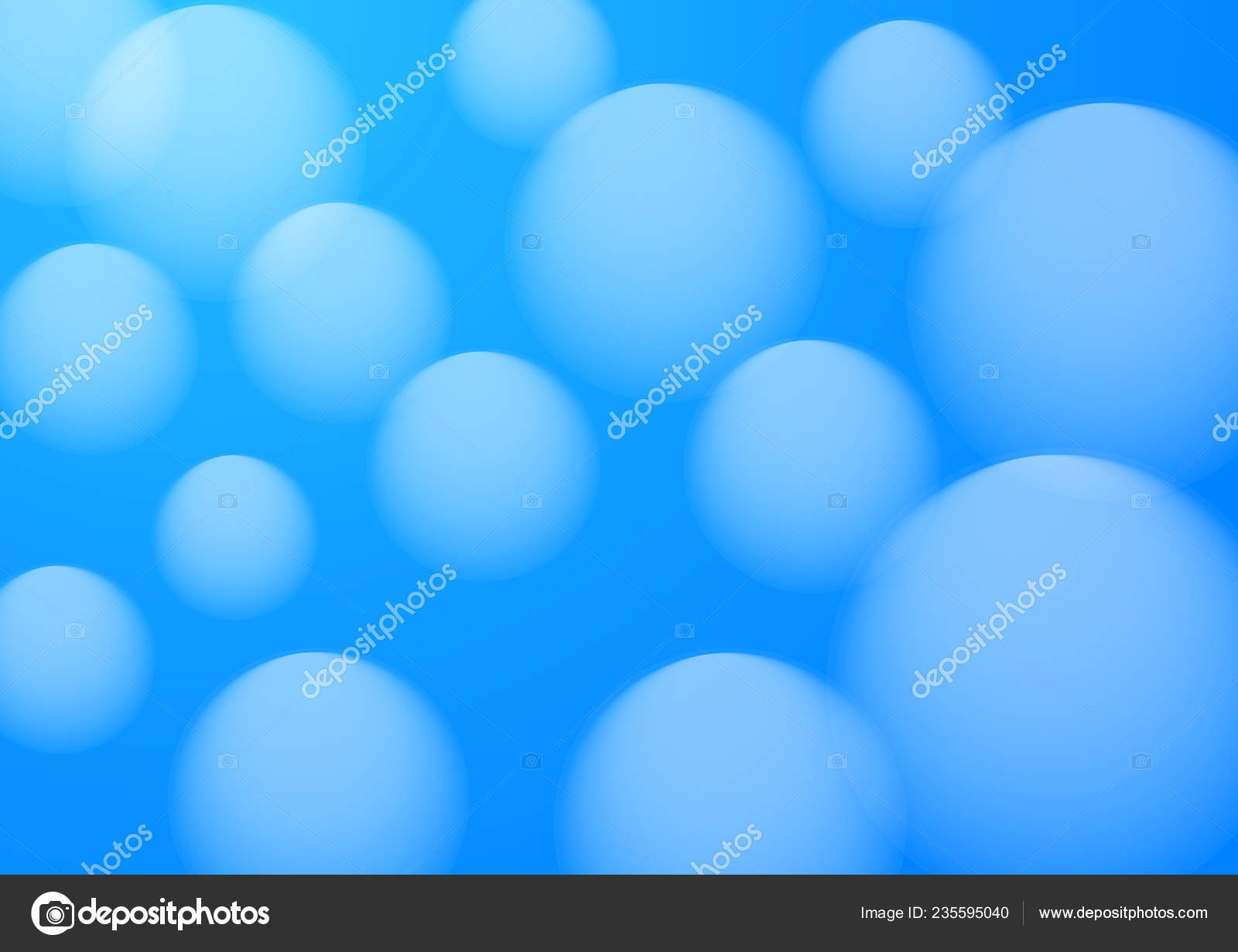 Balloons Bubbles Balls Blurry Blue Background Vector Illustration Stock ...