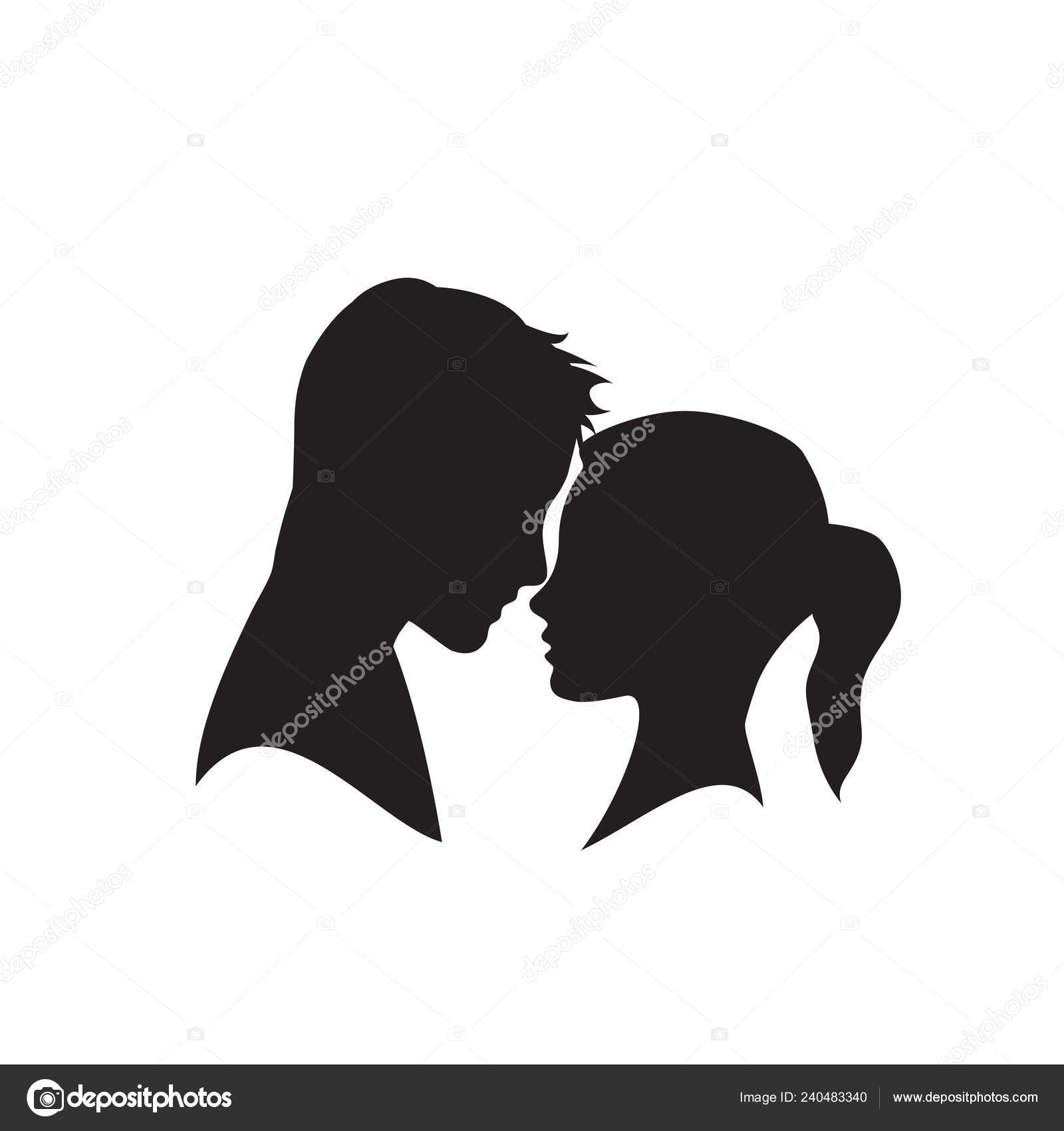 Silueta De Amor De Hombre Y Mujer