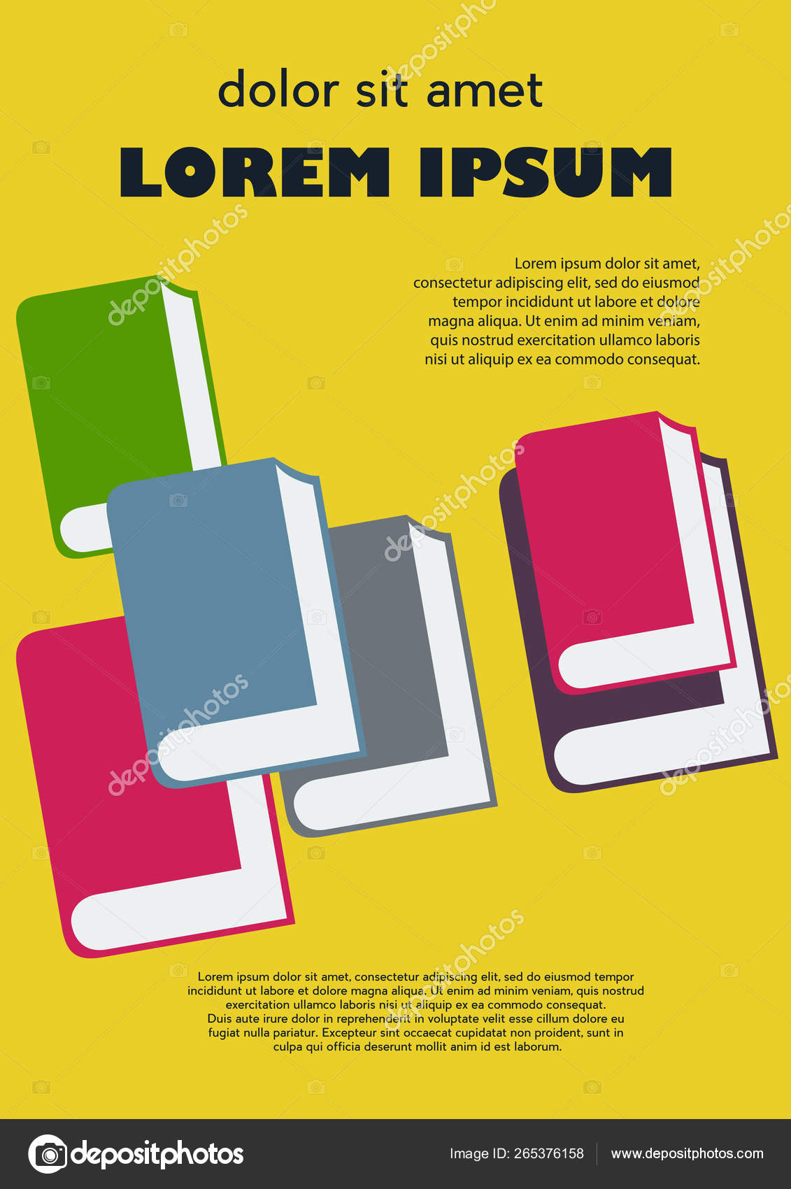 Book and bookstore. Vector poster, cover and flyer.Simple abstra Stock ...