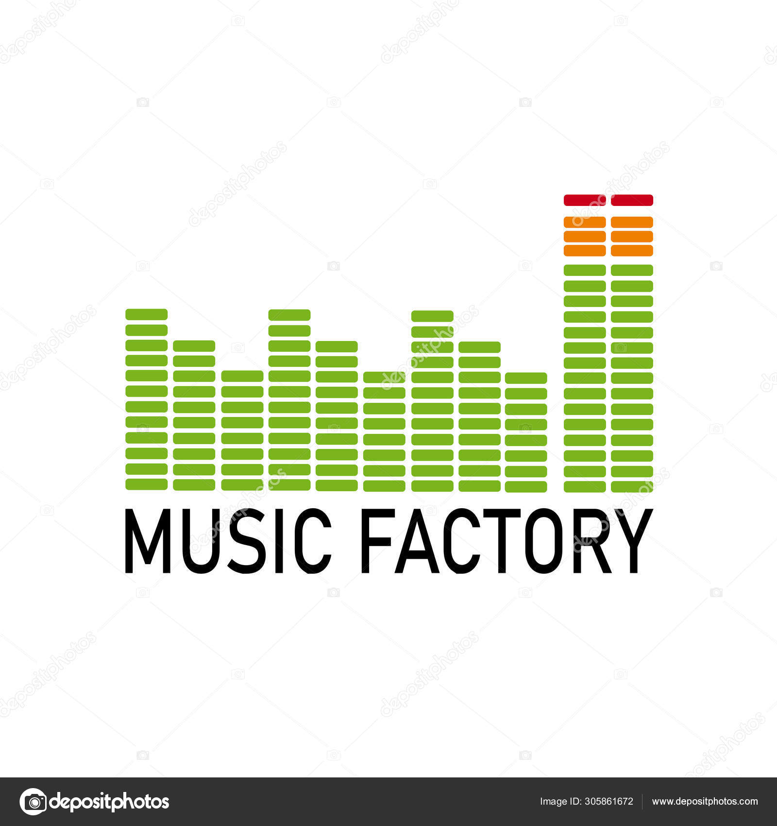 Vector logo music industry. Graphic equalizer in the shape of a Stock ...