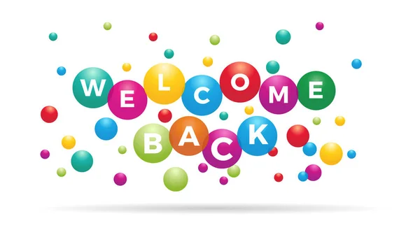 Ordet Velkommen Tilbage Vector Banner Med Teksten Farvet Regnbue Stockvektor af ©LuckyTD 680056140
