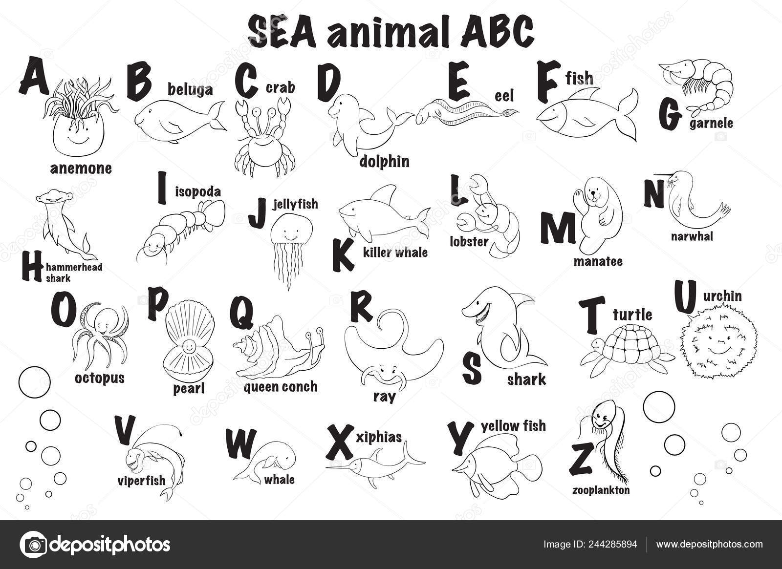 Alphabet Animals Coloring Pages