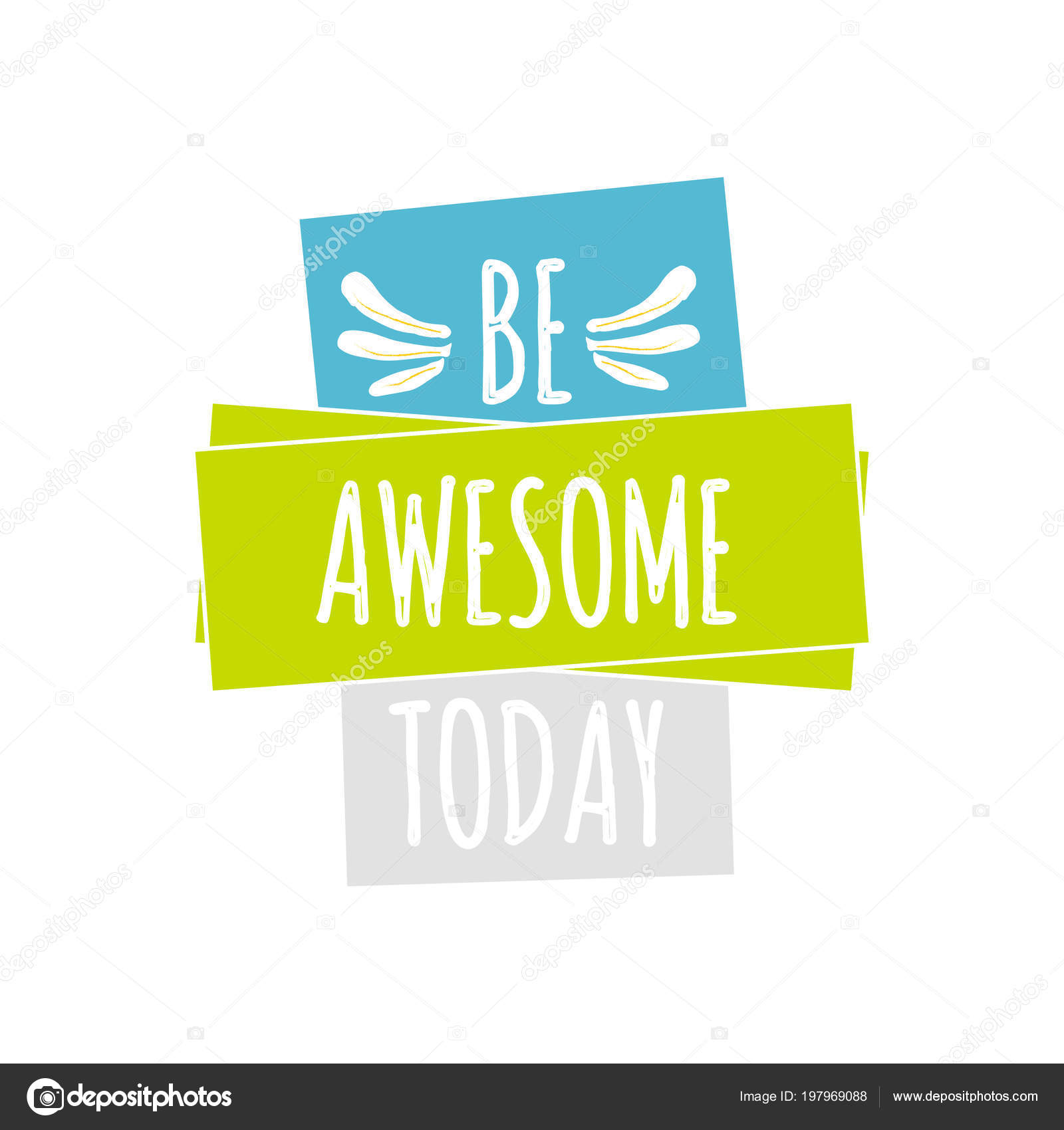 Card with lettering be awesome today. Vector illustration Stock Vector ...