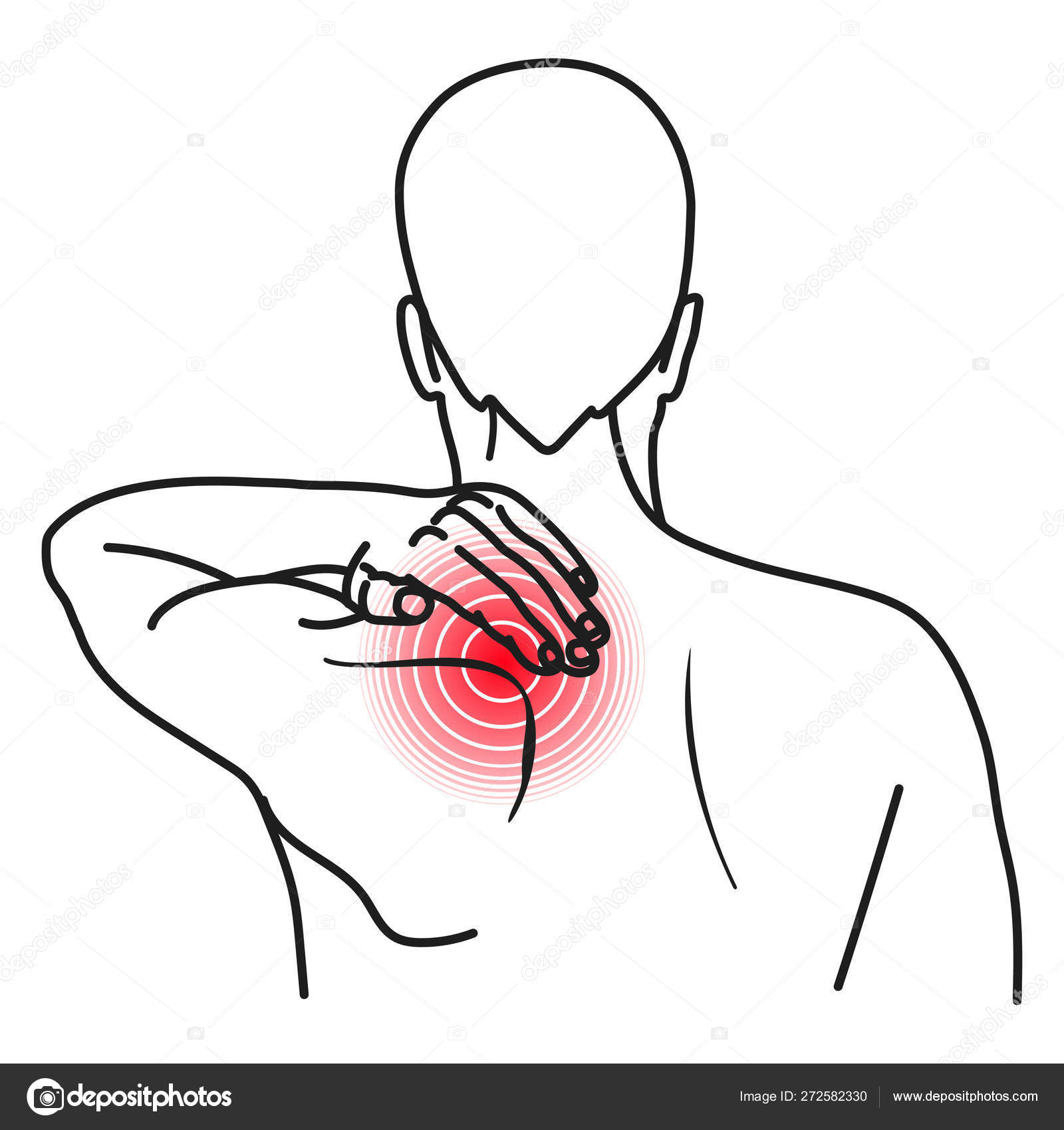 Shoulder pain icon, injury or disease problem Stock Vector Image by ...
