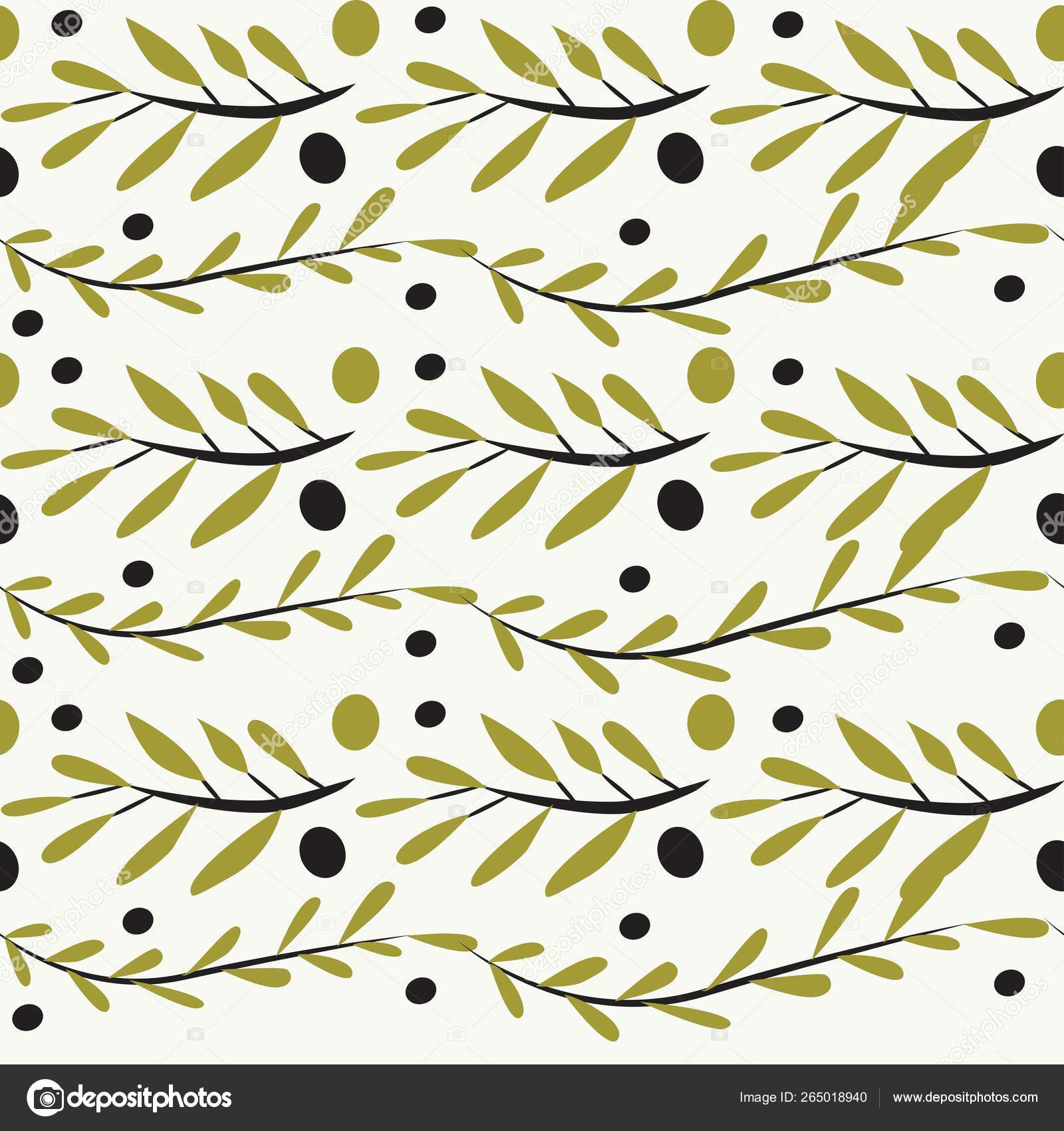 Olive branch seamless pattern repeat background Stock Vector by ©VeronikaM 265018940