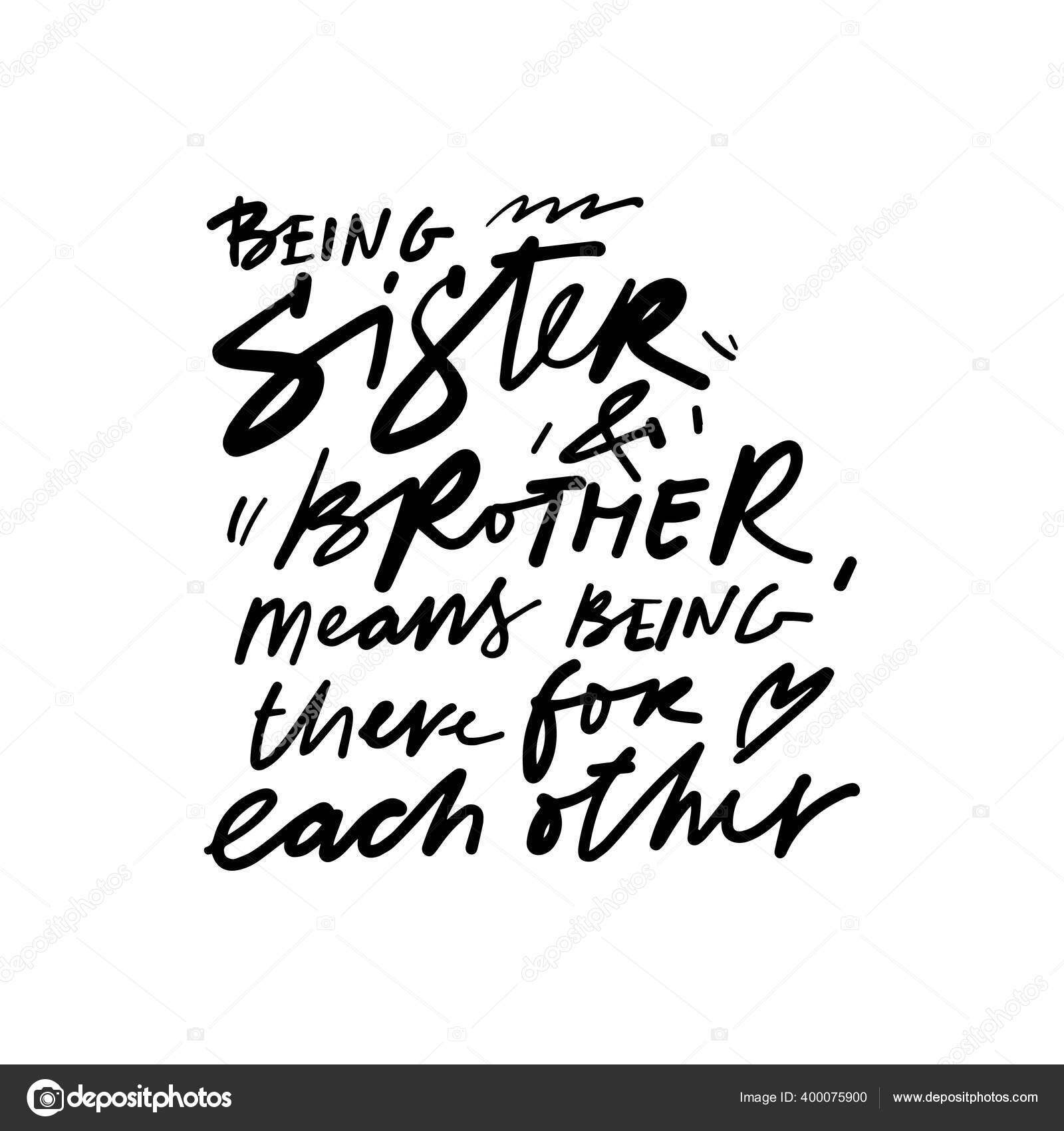 Brothers Sisters Quote Siblings Hand Lettering Illustration Stock ...