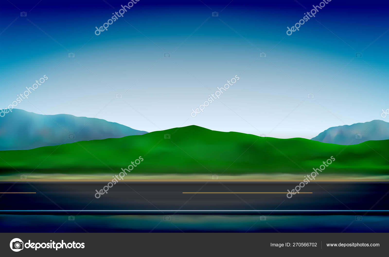 Road Side View Vector
