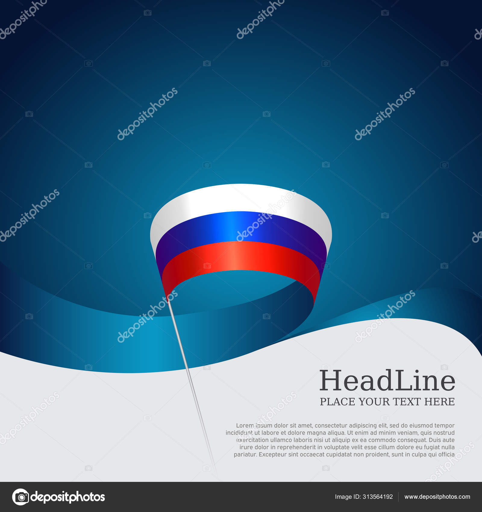 Fondo bandera de Rusia. Cinta ondulada en el color de la bandera rusa ...