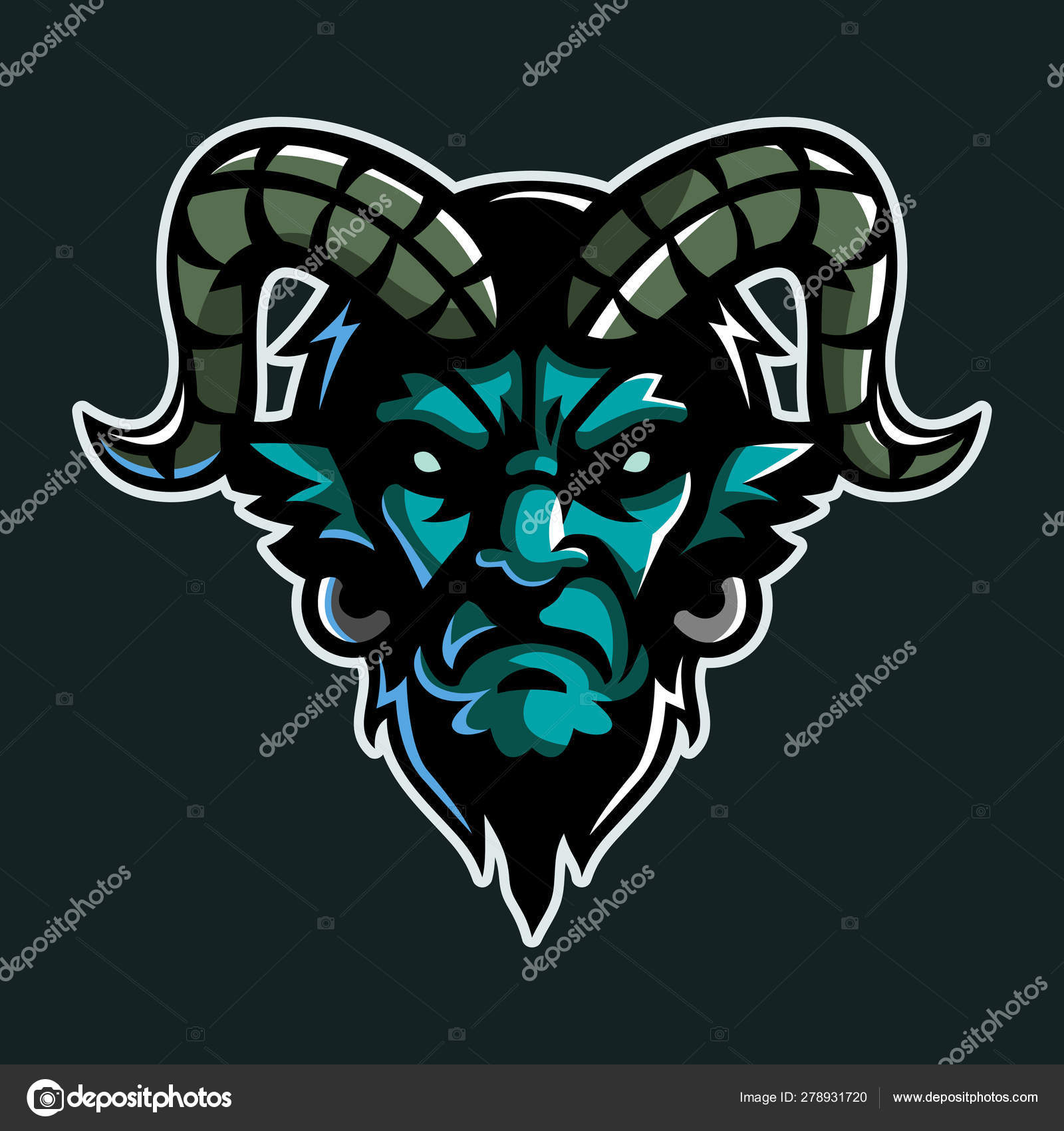Goat man, Mascot logo, Sticker design, Vector illustration. Stock ...
