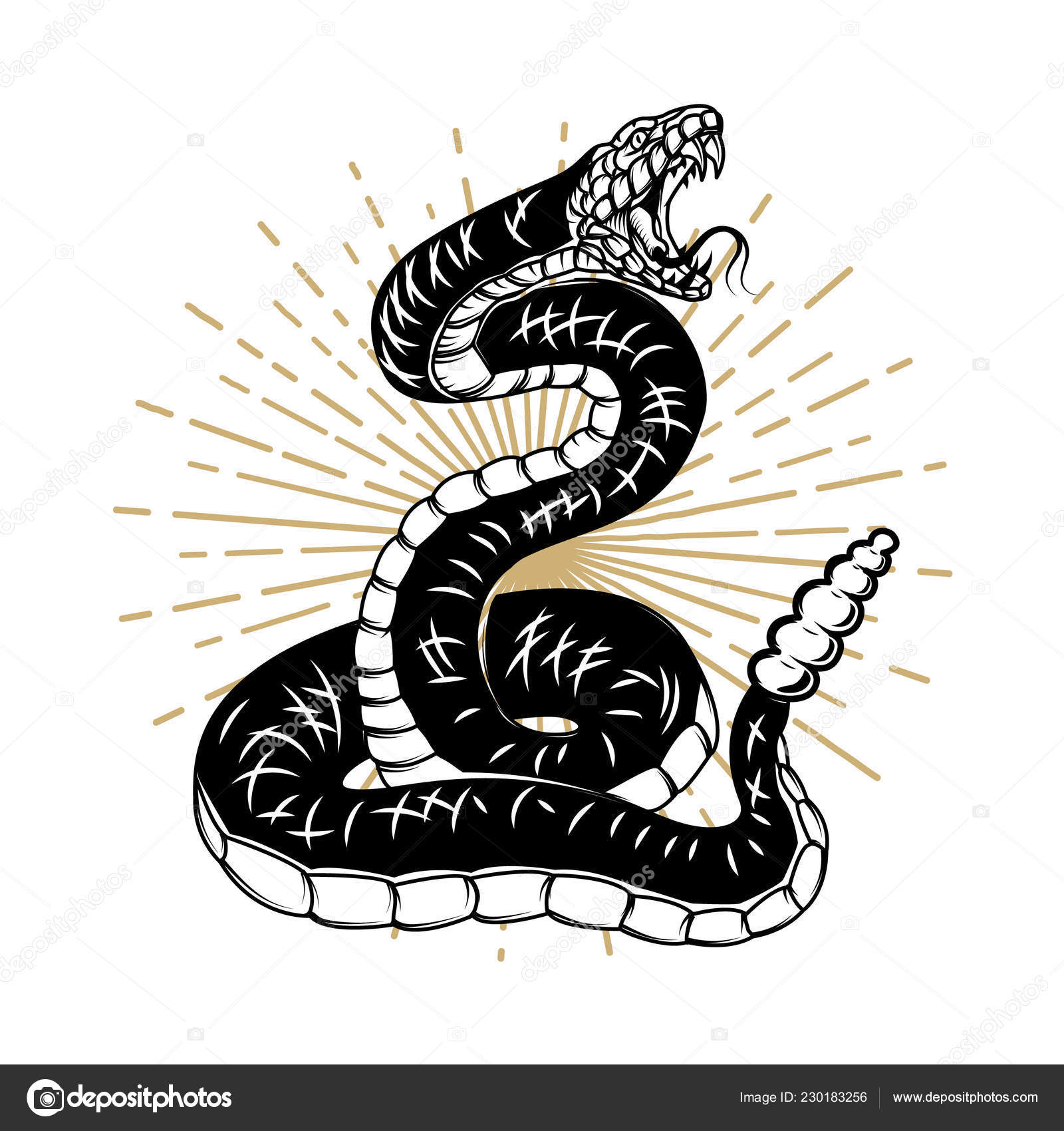 Snake Illustration Isolated White Background Design Element Poster ...