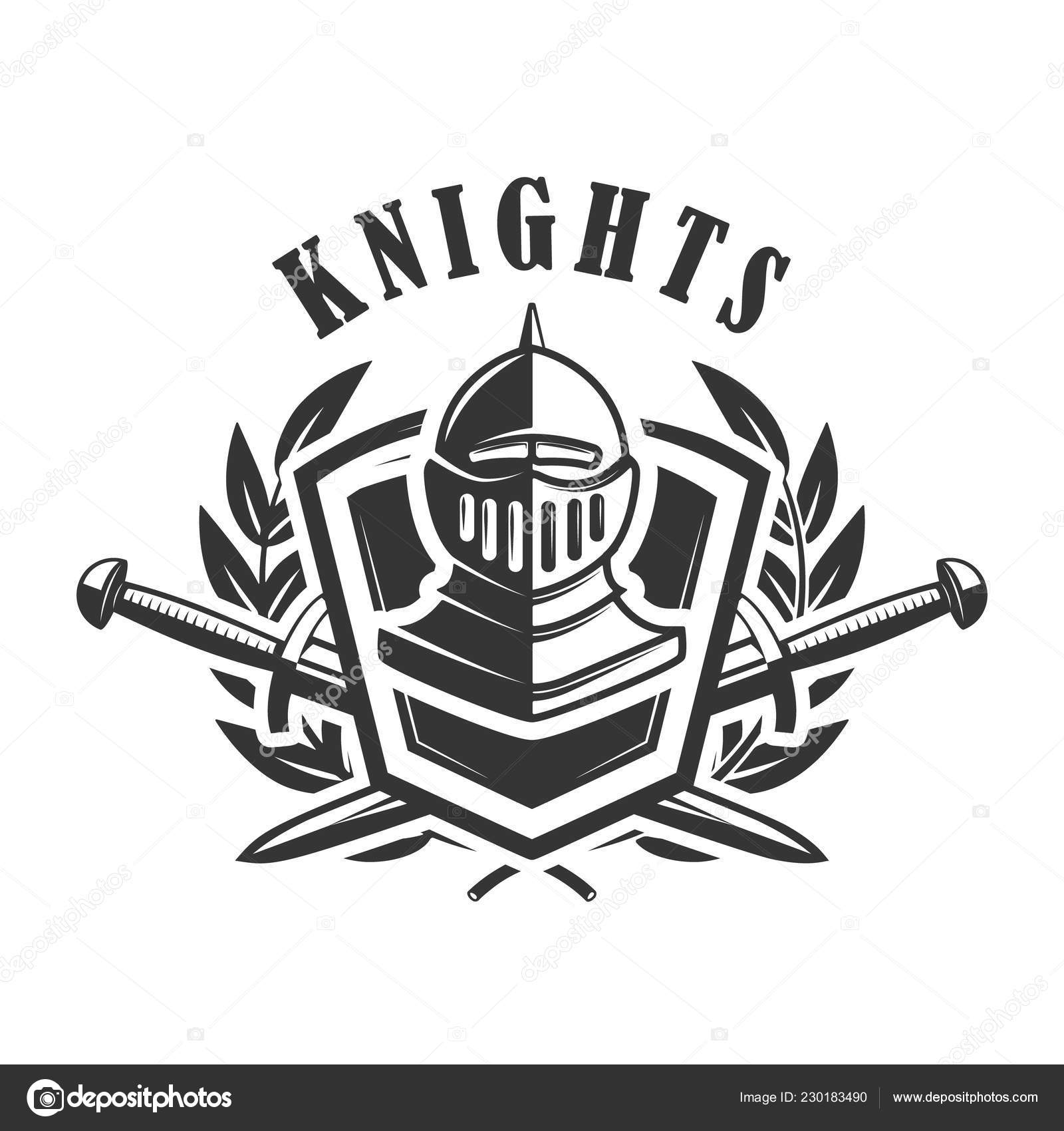 Knights Emblem Template Medieval Knight Helmet Design Element Logo ...