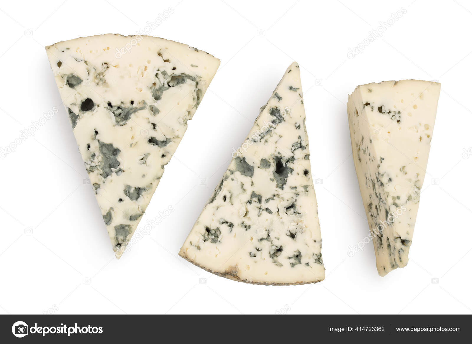 Blue cheese isolated on white background with clipping path and full ...