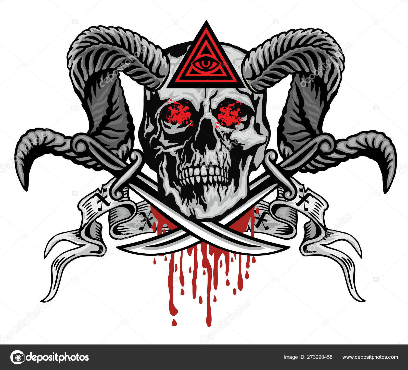 Skull Masonic Sign Eye Grunge Vintage Design Shirts Stock Vector Image ...