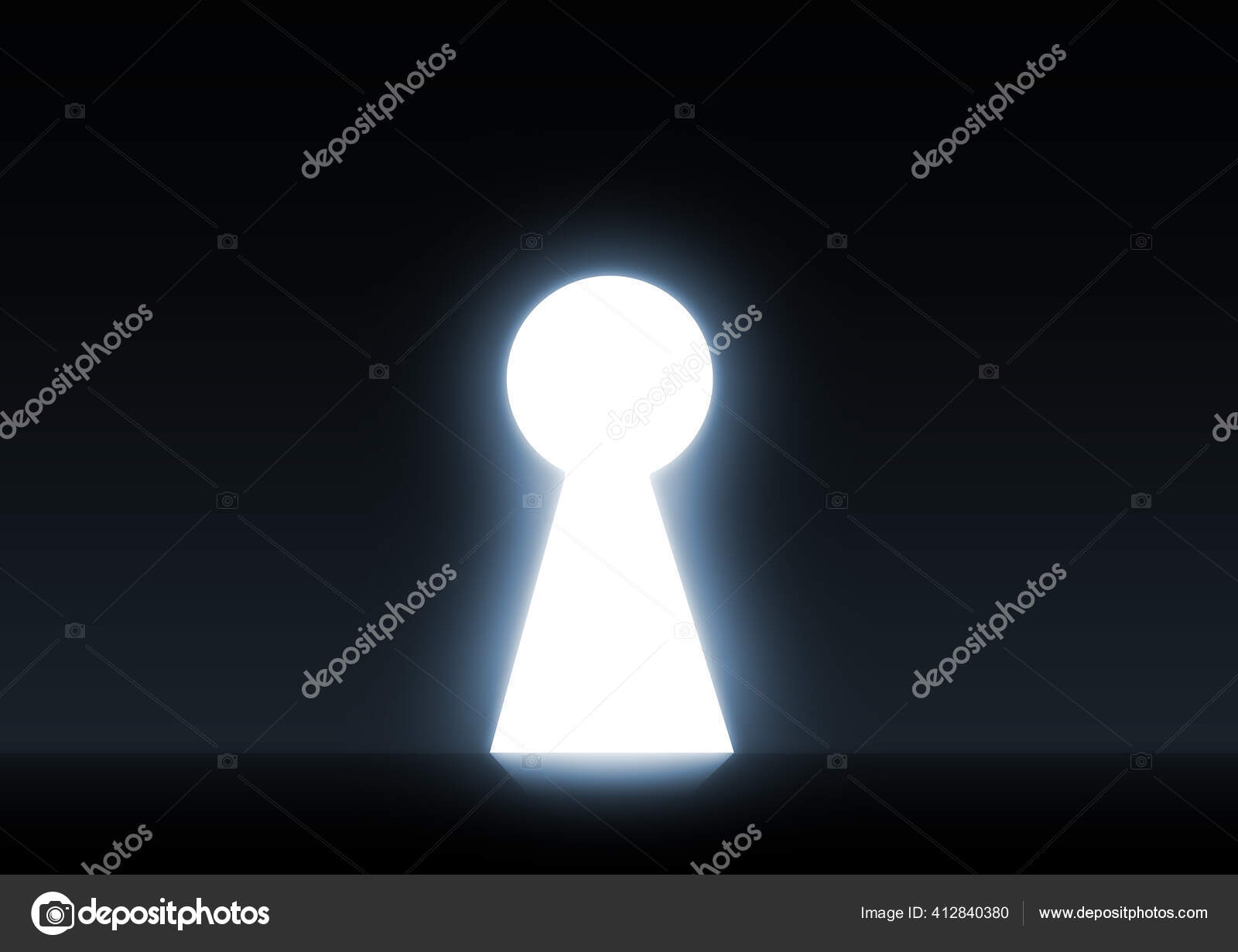 Big Keyhole Exit Glow Light Illustration Business Concept — Stock Photo ...