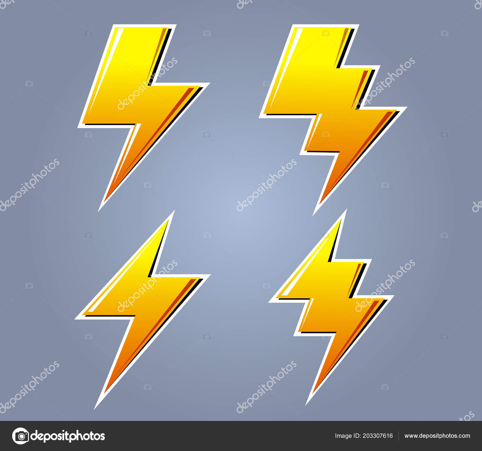 Vector Collection Set Yellow Bolt Graphic Stock Vector Image by ...