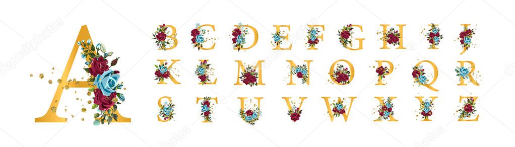 Letras color oro Vector Art Stock Images | Depositphotos