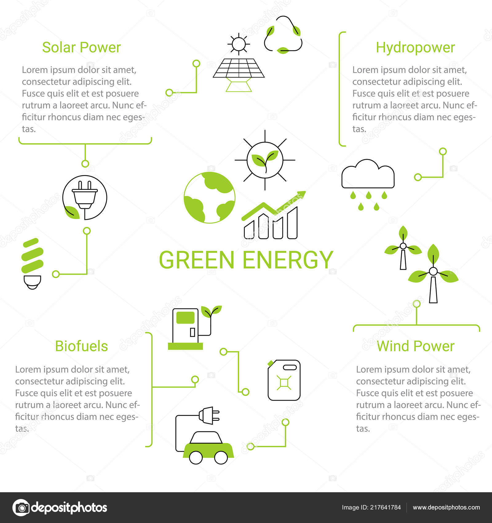 Presentation Green Energy Infographic Template Isolated Vector ...
