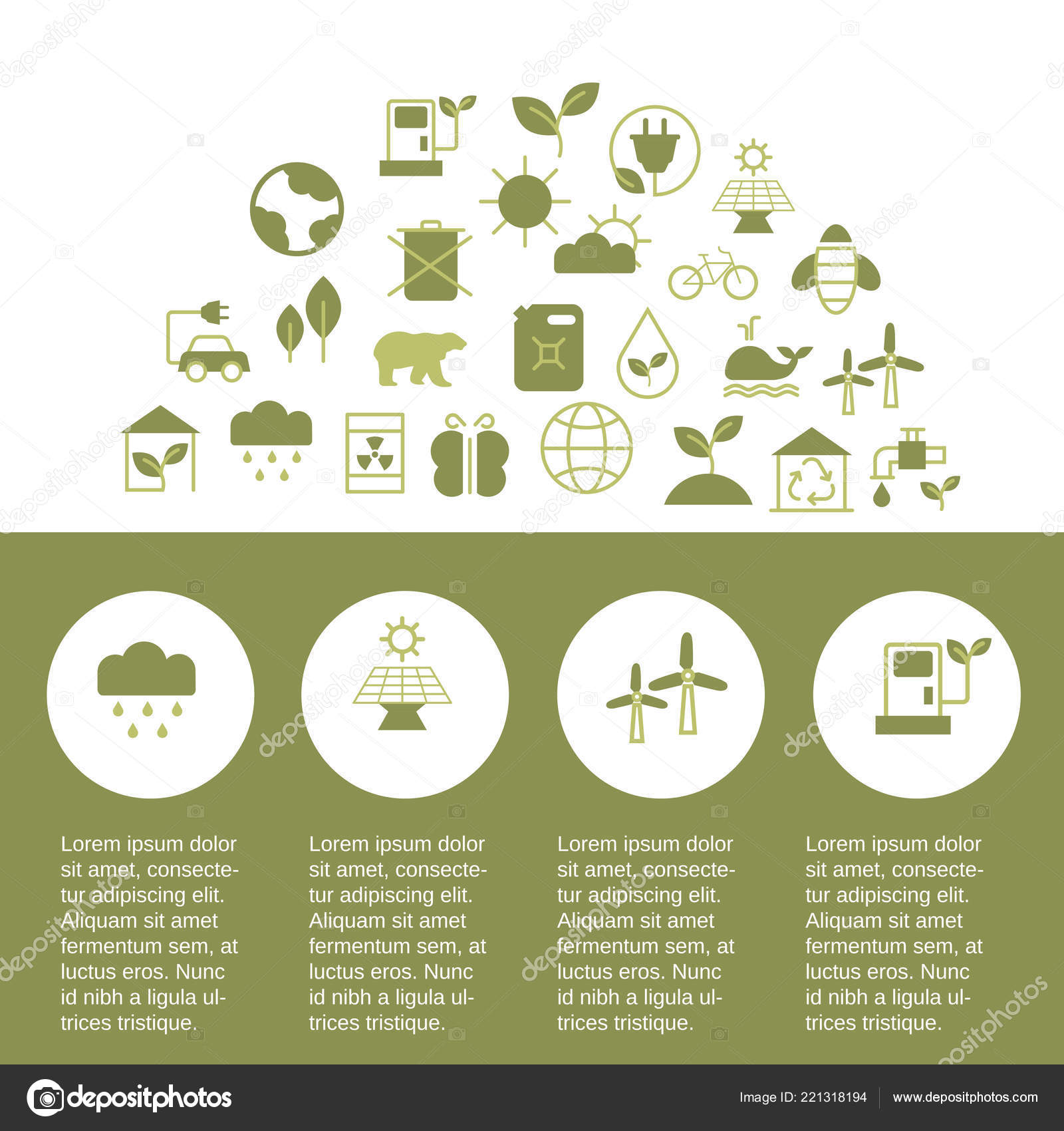 Presentation Green Energy Infographic Template Isolated Vector ...
