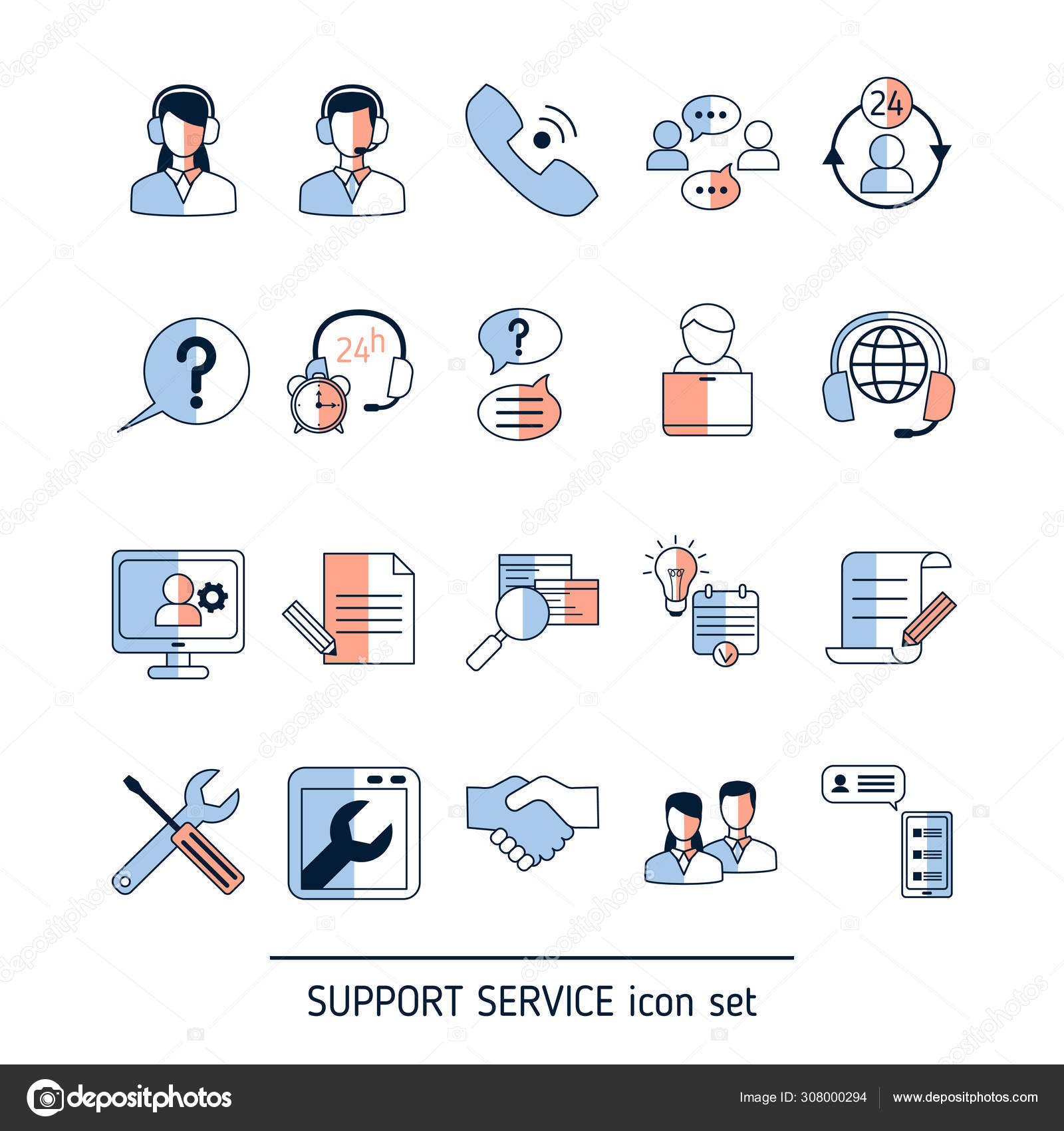 Support service icons Stock Vector Image by ©NinaMunha #308000294