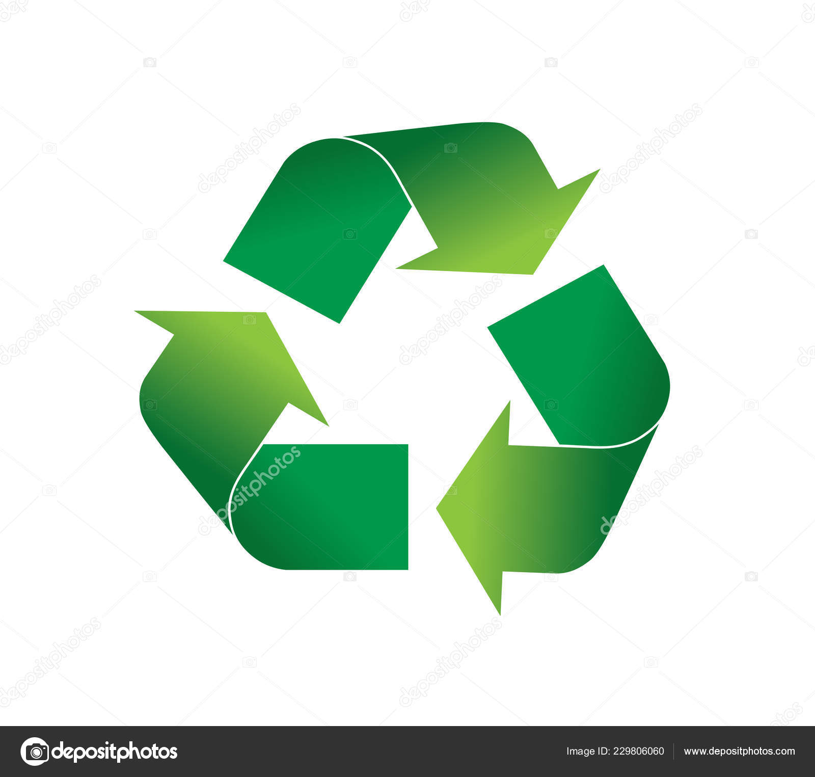 Green Recycling Logo Icon Vector Illustration Isolated White Background ...
