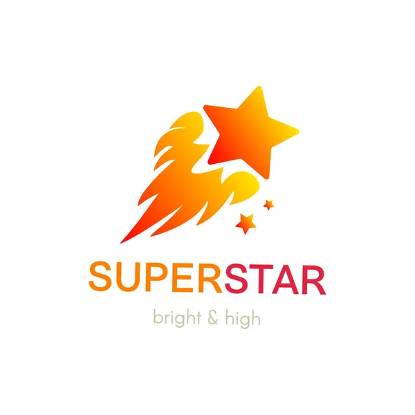 Burning Star Simple Vector Logo Concept Flat Color Comet Company Stock ...