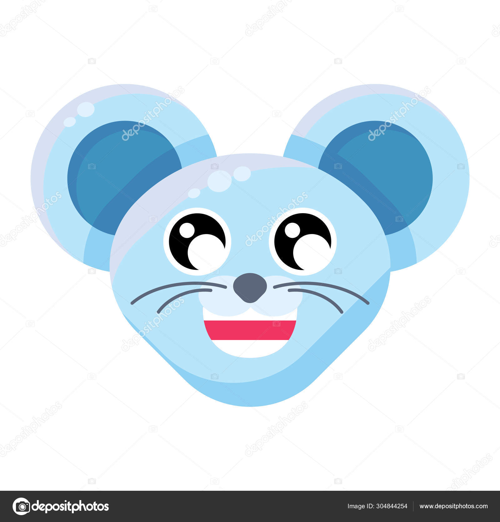 Emoji Cute Funny Animal Mouse Happy Expression Stock Vector Image by ...