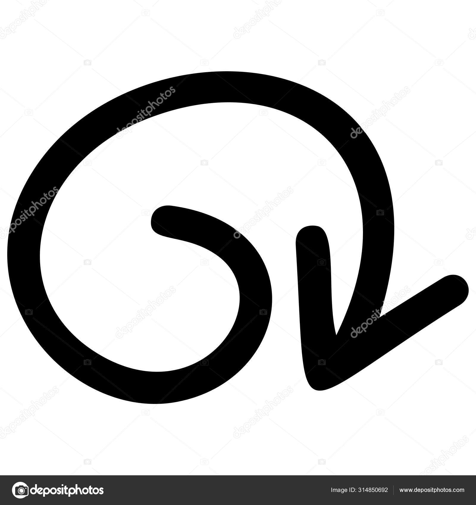 Round arrow hand drawn vector illustration Stock Vector by ©barsrsind ...