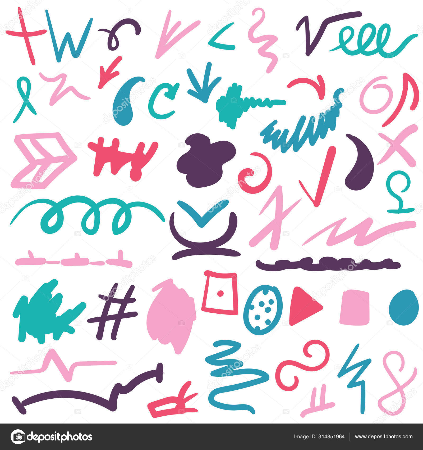 Color signs hand drawn set Stock Vector Image by ©barsrsind #314851964