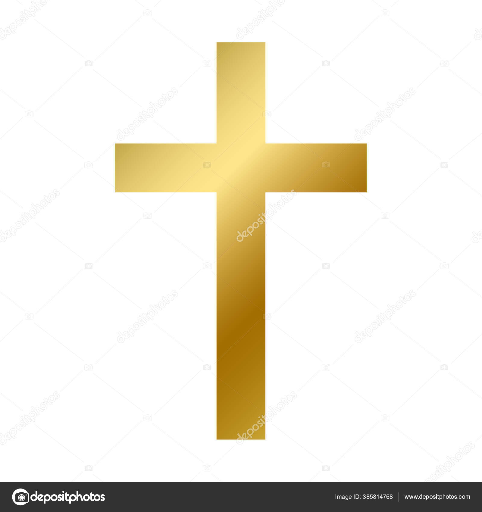 Symbole Croix Latine Isolé Signe D'or Religieux Chrétien Sur Fond Stock ...