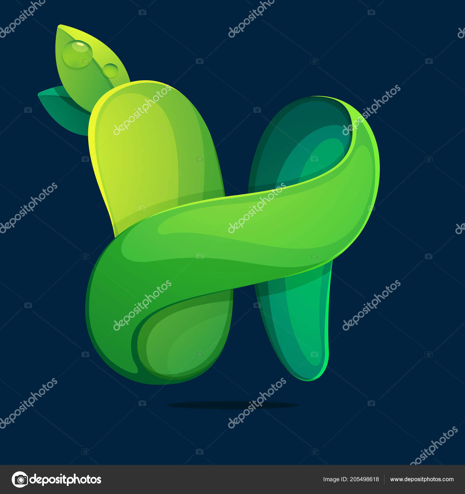 Letter Ecology Logo Twisted Green Leawes Font Style Vector Design Stock ...