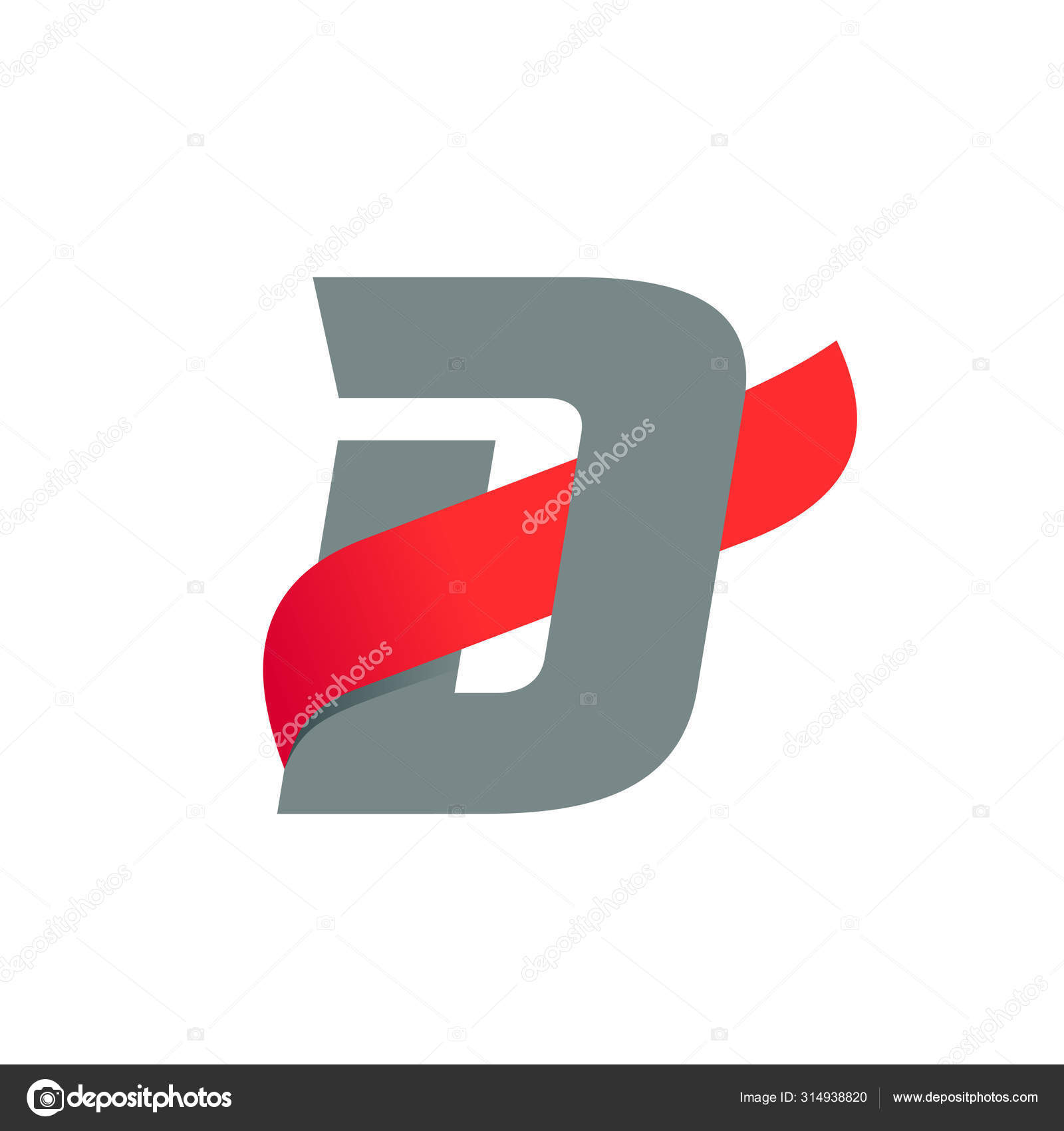 D letter logo with fast speed red wing. Stock Vector by ©kaer_dstock ...