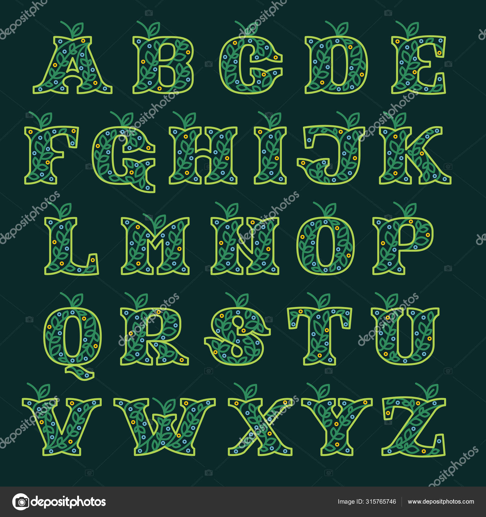 Elegant linear eco ornate alphabet letters. Stock Vector by ©kaer ...