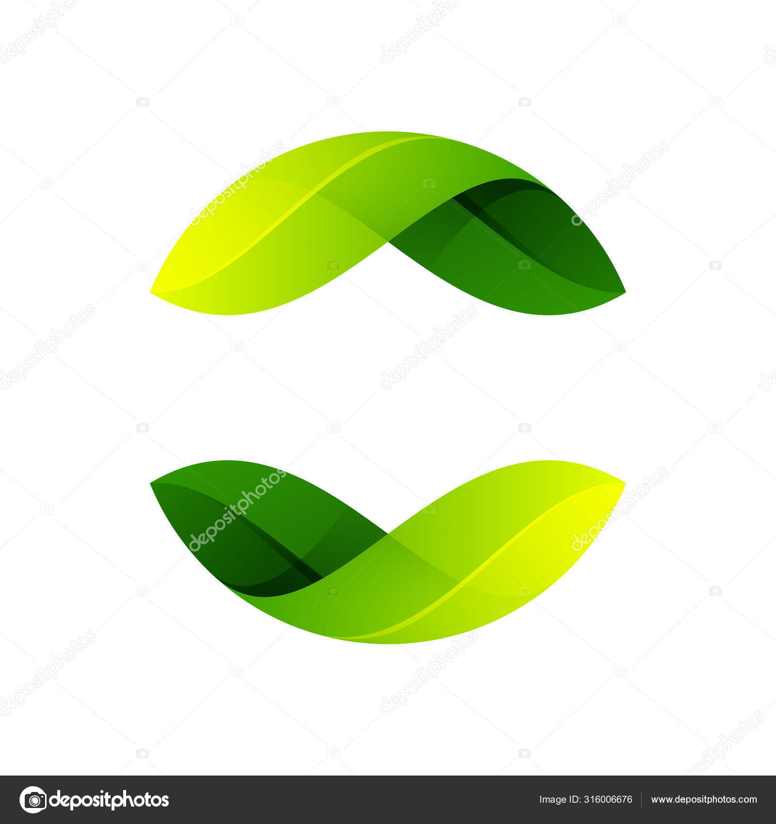 Ecology sphere logo formed by twisted green leaves. Stock Vector Image ...