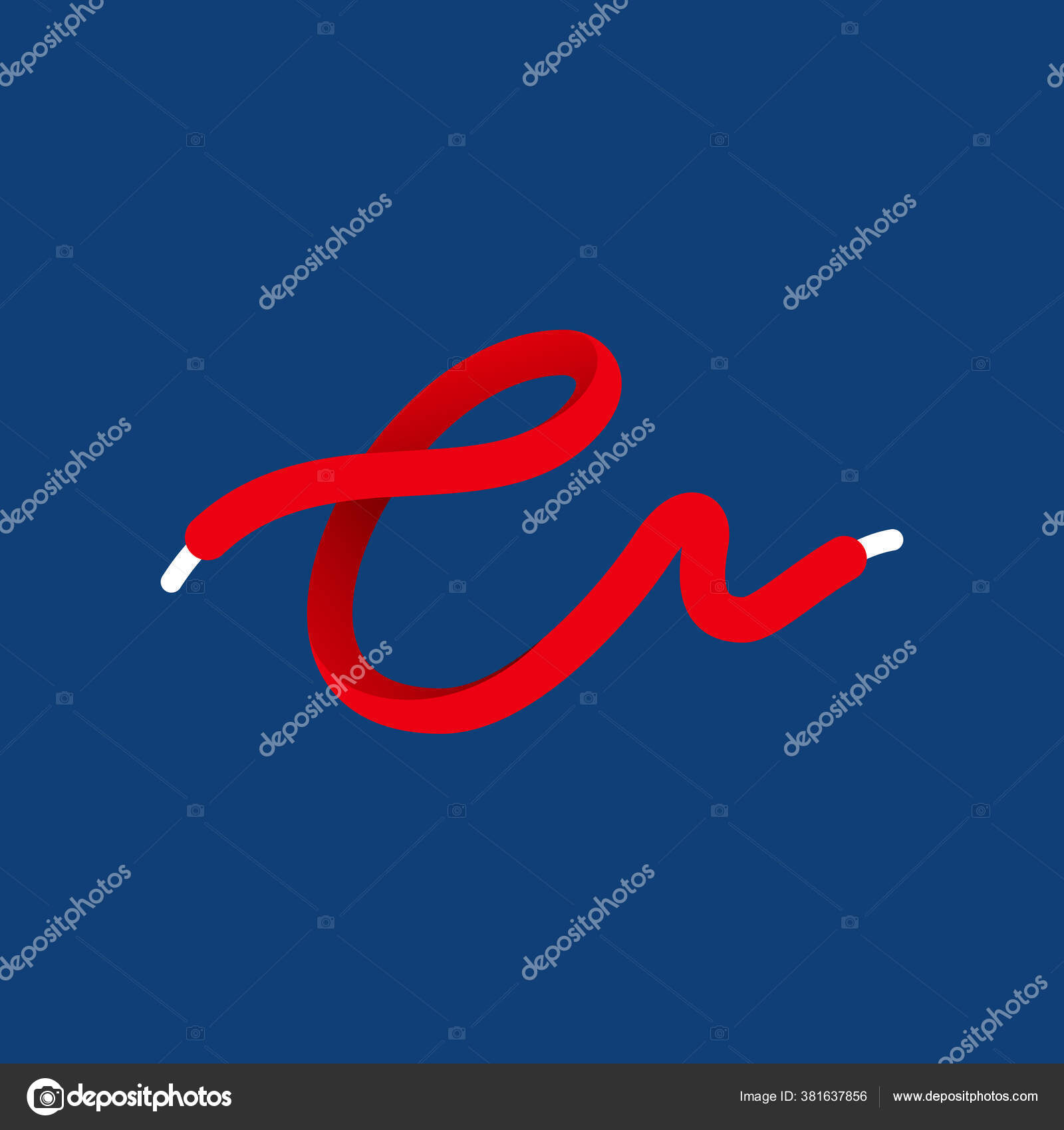 Letter Sport Logo Formed Shoe Lace Vector Handwritten Script Font Stock ...