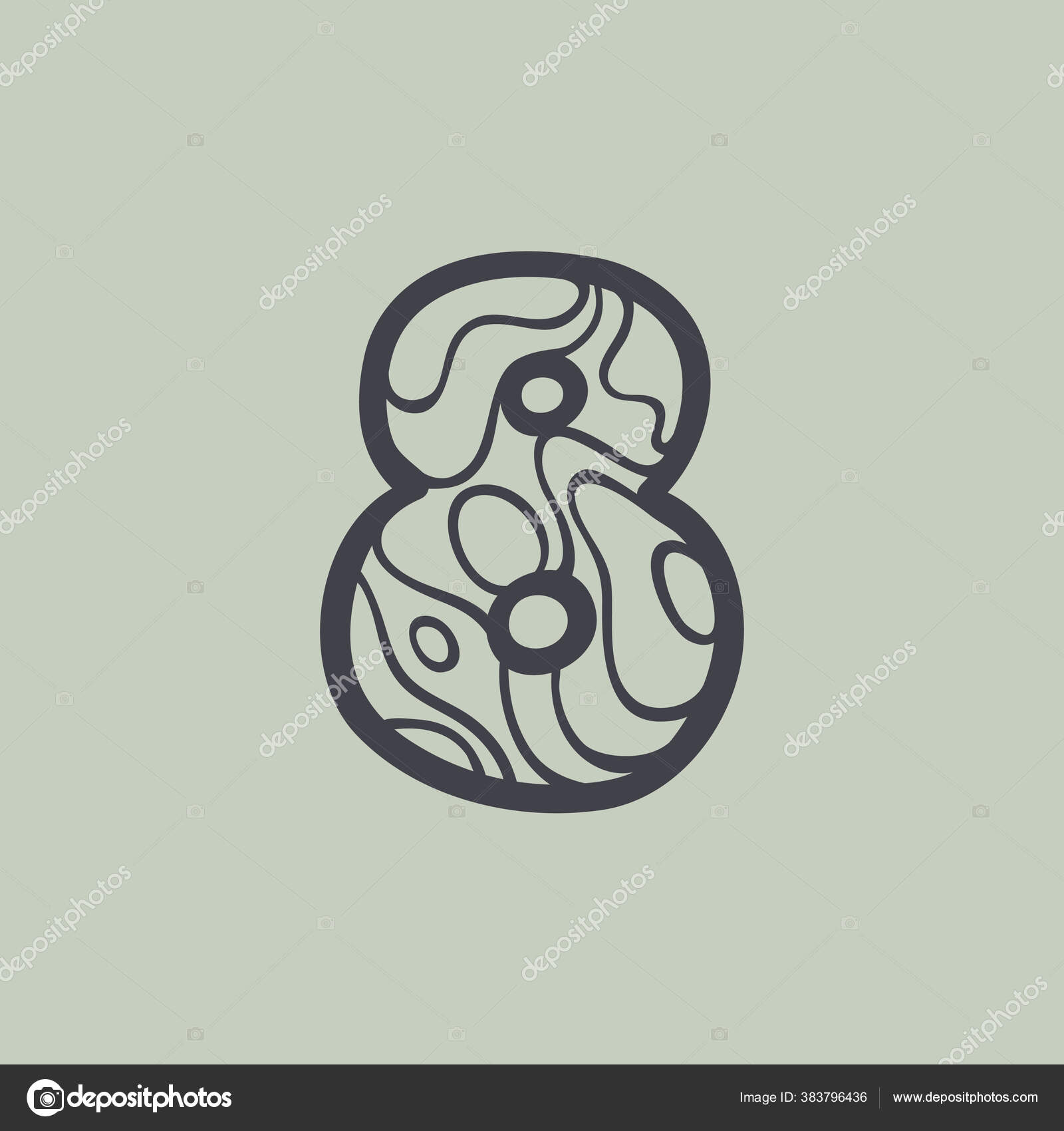 Number Eight Logo Waves Line Pattern Perfect Font Water Desert Stock ...