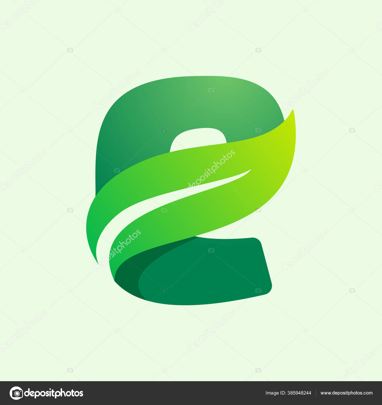 Ecology Letter Logo Green Leaf Vector Typeface Agriculture Labels Vegan ...