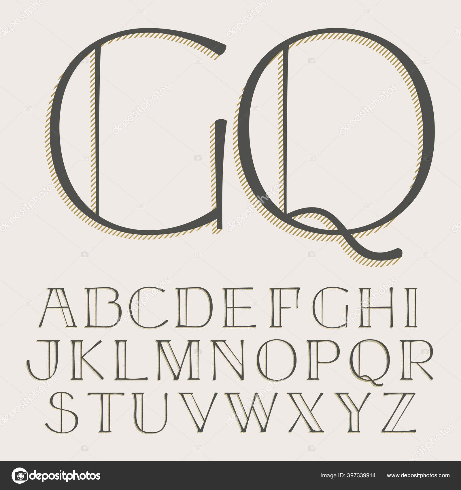 Elegant Alphabet Letters Serif Font Classic Thin Pen Lettering Shadow ...