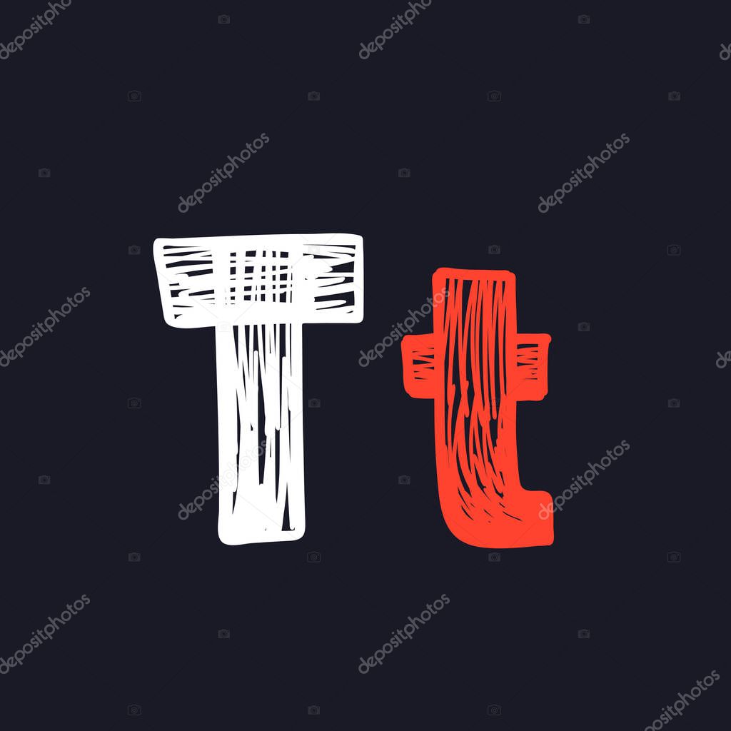 Carta Dibujada Mano Por Tiza Una Pizarra Esta Fuente Perfecta Vector de ...