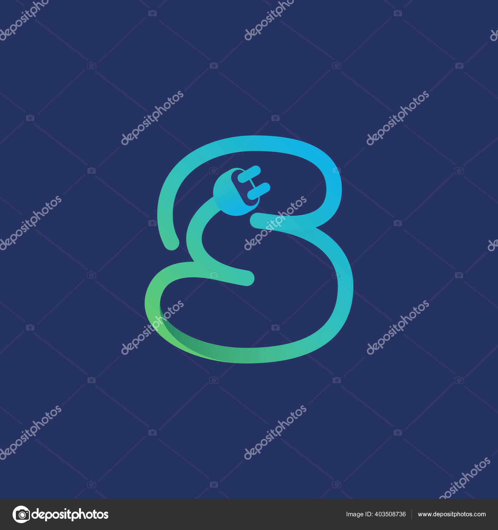 Letter Logo Made Plug Cable Vector Typeface Energy Identity Charging ...