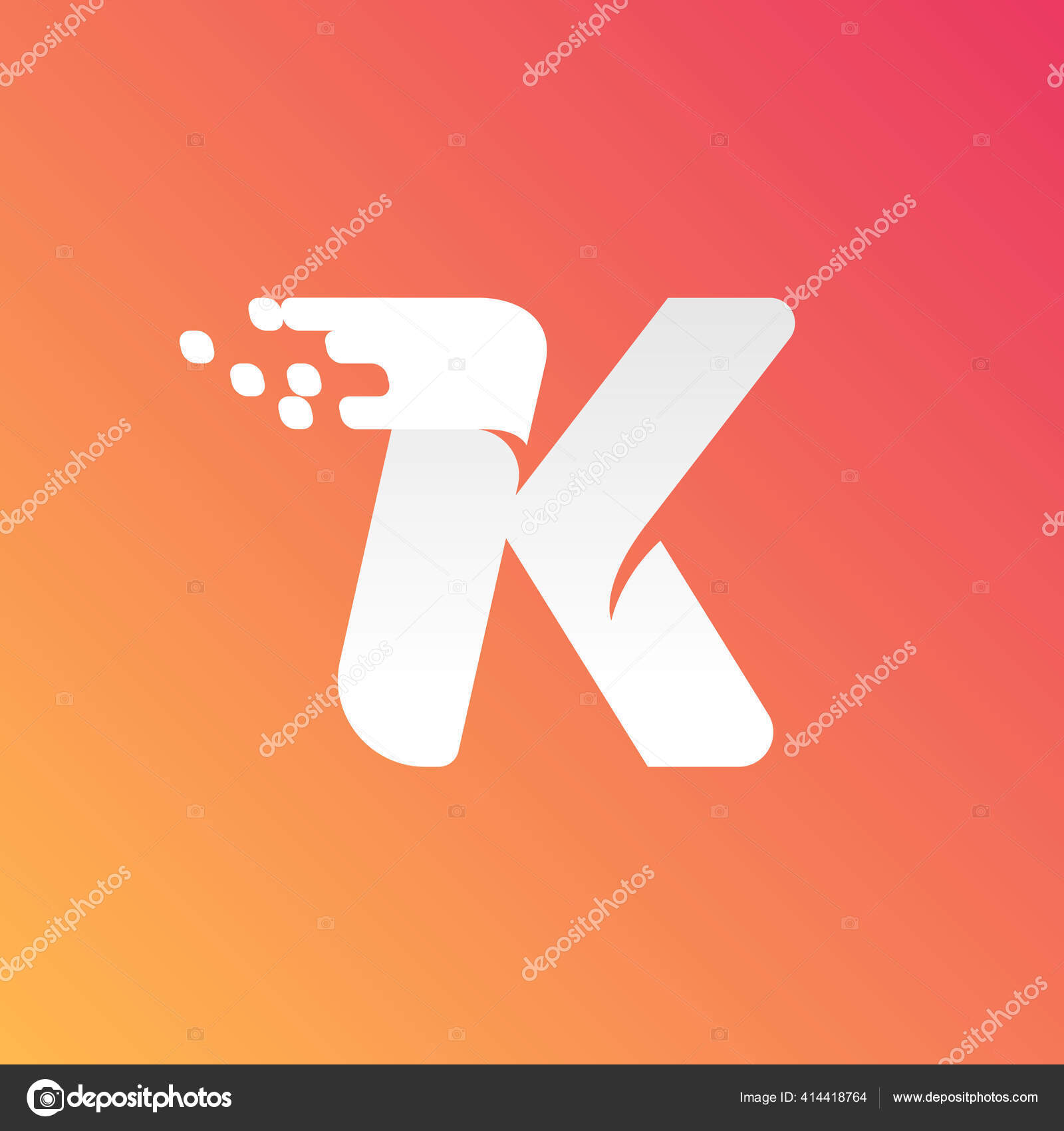 Letter Fast Speed Logo Checkered Pixels Pattern Gradient Background ...