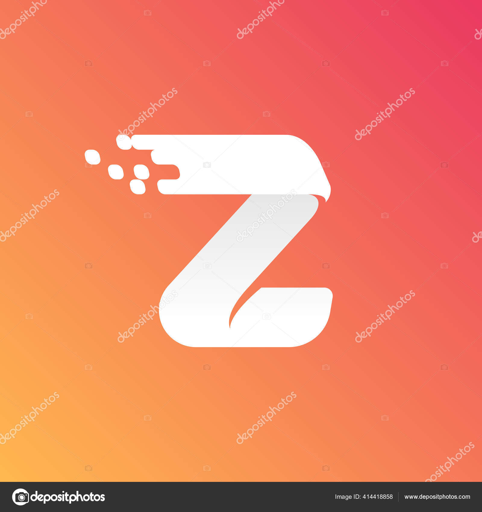 Letter Fast Speed Logo Checkered Pixels Pattern Gradient Background ...