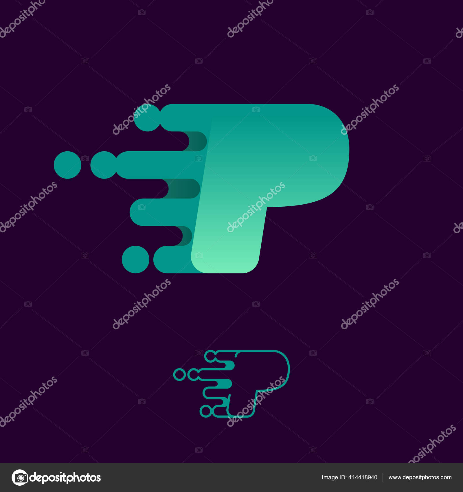 Fast Speed Letter Logo Lines Dots Perfect Use Digital Ads Stock Vector ...